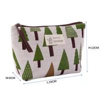 China Plane Printing Makeup Canvas Bag , Toiletries fabric zipper bag Cartoon Plant Pattern for sale