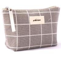 China Zipper Blank Canvas Makeup Bag Multifunctional 21CM×12CM×6.5CM for sale
