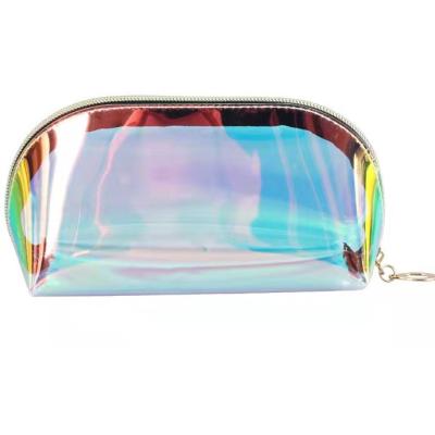 China Laser Magic Color Zipper Cosmetic Bag Transparent TPU Material Waterproof for sale