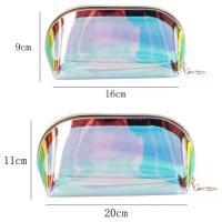 China Laser Magic Color Zipper Cosmetic Bag Transparent TPU Material Waterproof for sale