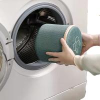 China Green Mesh Laundry Bag Double Layer Nylon Fabric Material OEM for sale