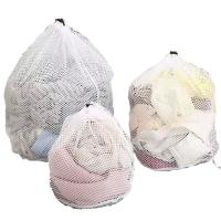 China Drawstring Binding Mesh Polyester Laundry Bag 50cmx60cm Customized Size for sale