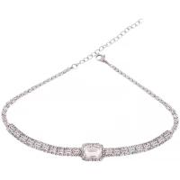 China Alloy Material Pearl And Rhinestone Necklace With Shiny Crystal Diamond for sale