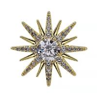China Hexagonal Star shirt collar pin brooch Alloy Material Inlaid Diamond for sale