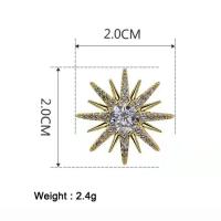 China Hexagonal Star shirt collar pin brooch Alloy Material Inlaid Diamond for sale