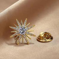 China Hexagonal Star shirt collar pin brooch Alloy Material Inlaid Diamond for sale