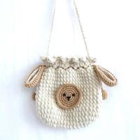 China Cotton Wool Bear Crochet Hand Bag Hand Woven White Color OEM ODM for sale
