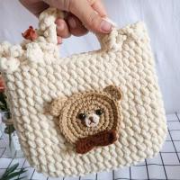 China Cotton Wool Bear Crochet Hand Bag Hand Woven White Color OEM ODM for sale