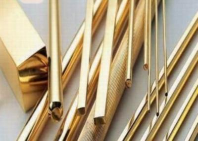 China Anodized 5A06 Aluminum Bar Golden Color Bright Surface Decorative 2m Length for sale
