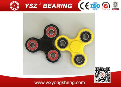 China Black / Yellow Hand Spinner Fidget Toy / Tri Spinner With 608 Bearings for sale