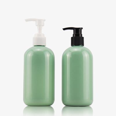 China Green Pump Bottle Dispenser 350ml Empty Plastic Lotion bottle for sale