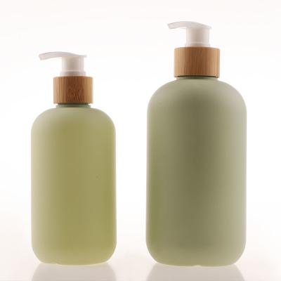 China 500ml Plastic Lotion pump bottles with bamboo Pump Customized for sale
