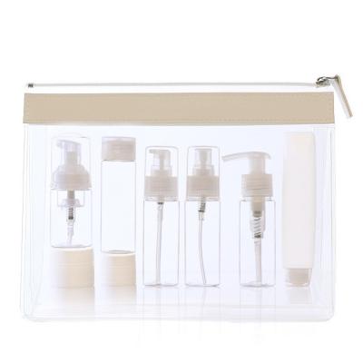 China 8 Pcs Clear Travel Bottle Set PETG Plastic Material With EVA Travel Bag for sale