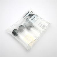 China Cosmetic 7pcs Clear Travel Bottle Set Black Cap With Plastic Travel Bag for sale