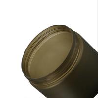 China Amber PET Cosmetic Cream Jar 200ml 250ml 300ml With Lid for sale