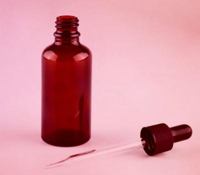 China OEM 30ml Amber Essential Oil Glass Bottle With Glass Dropper for sale