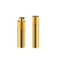 China Cylinder Golden 8ML 30ML Cosmetic Airless Pump Bottle For Cream Lotion for sale