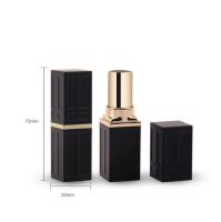 China Black Empty Abs Square Lipstick Tube Plastic 3g Custom Makeup Packaging for sale