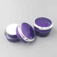 China Luxury Purple 15ml Cosmetic Acrylic Bottle Packaging Set for sale