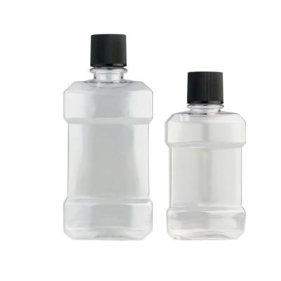 China Clear Mouthwash 180ml Pump Dispenser Bottle Plastic Pet Food Grade Material for sale