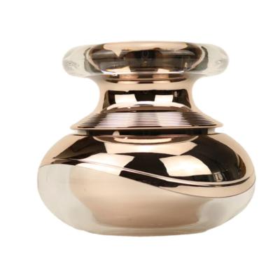 China Round Empty Acrylic 10g 15g Facial Cream Jar Hot Stamping for sale