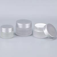 China 50 Gram / 50Ml Empty Cosmetic Cream Jar Round Frosted Glass for sale