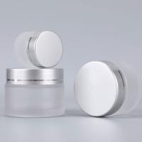 China 50 Gram / 50Ml Empty Cosmetic Cream Jar Round Frosted Glass for sale