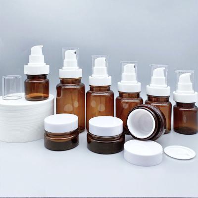 China PET Lotion Pump Dispenser Bottle For Cosmetic Packaging 30ml 50ml 100ml 150ml for sale