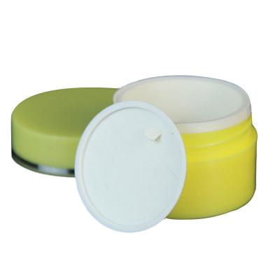 China PMMA 30ml PS Plastic Cosmetic Cream Jar Round Yellow for sale