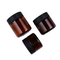 China Custom Empty PET Round Amber Cream Jars For Shampoo Cosmetic Containers for sale