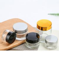 China Round Transparent Glass Cosmetic Cream Jar With Screw Cap for sale