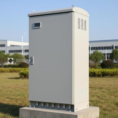 China AC Or DC Aircon Cooling Capacity Outdoor Power Cabinet One Compartment Layout 50HZ Customized Frequency Electrical Enclosure for sale