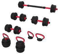 China Multifunctional Cement Dumbbell Barbell Sets Dumbbell Barbell Kettlebell Set For Men for sale
