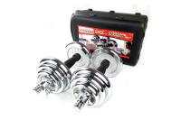 China Adjustable Home Gym Fitness Dumbbells Electroplate 20kg Barbell Dumbbell Set for sale
