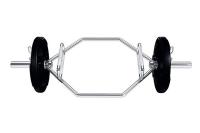 China 1.42m Silver Gym Weight Lifting Hex Olympic Barbell Bar With Knurled Handles for sale