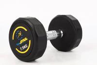 China Environmentally Rubber Adjustable Dumbbells 2.5-30kg Twelve Point Round Head Dumbbell for sale