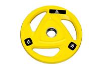 China 5.5lbs 22lbs 33lbs Competition Bumper Plates PU Color Dumbbell Barbell Plates for sale