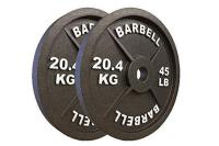 China 2.5lbs-45lbs Competition Weightlifting Bumper Plate Black Cast Iron Barbell Dumbbell for sale