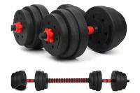 China Weightlifting Gym Fitness Dumbbells 10kgs To 50kgs PVC Plastic Cement Dumbbell Set for sale