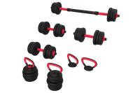 China Cement 6 In 1 Adjustable Dumbbell Barbell Kettlebell Set Multi Functional for sale