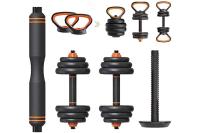 China Multi Function Gym Fitness Dumbbell Barbell Sets With Cement for sale
