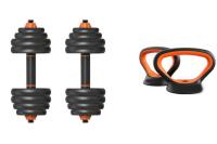 China Multi Function Gym Fitness Dumbbell Barbell Sets With Cement for sale
