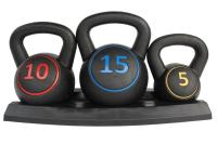 China Unisex Workout Fitness Kettlebells 30LB PP Sand Filled Cement Body Solid Kettlebell Set for sale