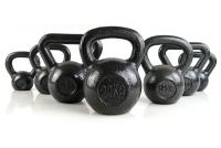 China Customized Logo Weightlifting Black Cast Iron Kettlebell For Men Women for sale