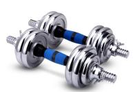 China Boxed Electroplating Dumbbell Set 15kg 20kg 30kg 50kg Chrome Barbell And Dumbbell Set for sale