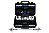 China Boxed Electroplating Dumbbell Set 15kg 20kg 30kg 50kg Chrome Barbell And Dumbbell Set for sale