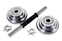 China Odorless Chrome Dumbbell Set 15kg Professional Commercial Bodybuilding Gym Equipment for sale