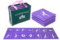 China Light Foldable Fitness Exercise Mat Printed PVC Yoga Mat Kit With Poses for sale