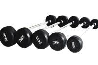 China Oem Logo 20kg Fixed Rubber Barbell Power Training Fitness Equipment Free Weights for sale