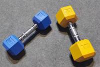 China 50kgs Oem Custom Dumbbell Body Building Hexagonal Colorful for sale